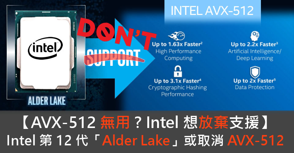 【AVX-512 無用 ? Intel 想放棄支援】 Intel 第 12 代「Alder Lake」或取消 AVX-512 - 電腦領域 HKEPC Hardware - 全港 No.1 PC網站