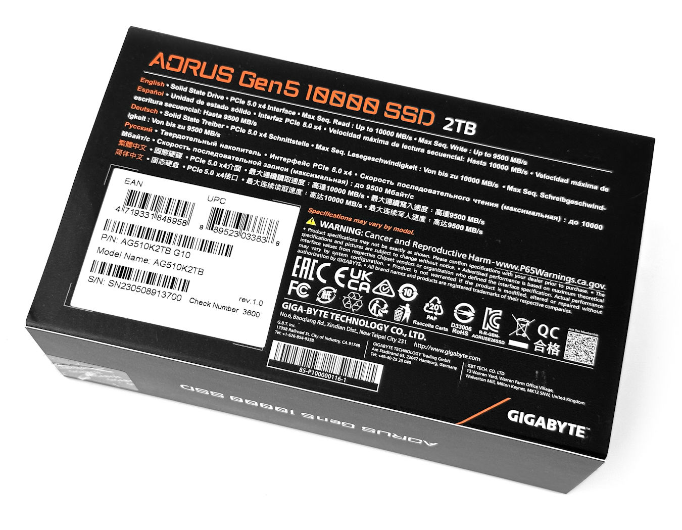 超狂 !! 10,000MB/s 極速 AORUS Gen5 10000 SSD 2TB 版本 - 電腦領域 HKEPC Hardware - 全港 No.1 PC網站