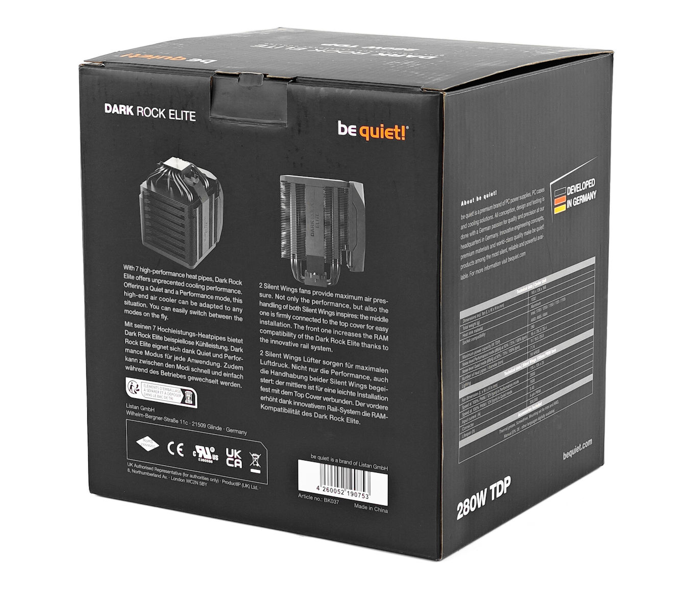 收聲牌 !! Elite 巨型雙塔 be quiet! Dark Rock Elite 風冷散熱器 - 電腦領域 HKEPC Hardware - 全港 No.1 PC網站
