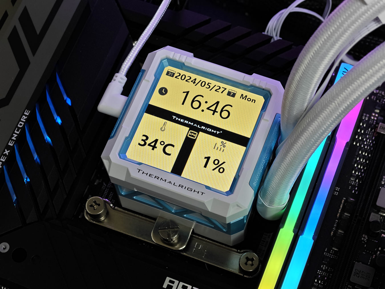 2.73 吋 IPS Mon、Core v1 冷頭 Thermalright Frozen Warframe PRO 360 WHITE ...