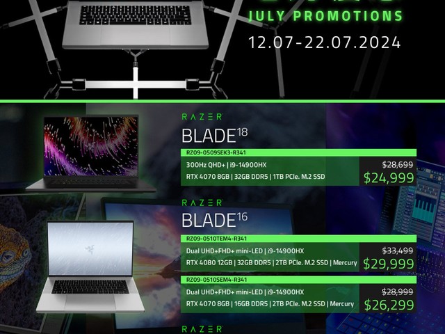 【RAZER BLADE 七月優惠】📢📢 精選 BLADE 18、BLADE 16、BLADE 15 減價 - 電腦領域 HKEPC ...