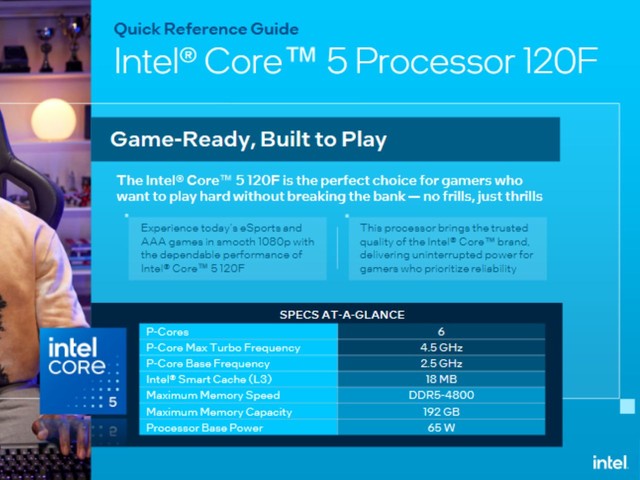 Intel 推出 Core 5 120F 處理器 代號 Bartlett Lake-S、只有 P Core - 電腦領域 HKEPC Hardware - 全港 No.1 PC網站